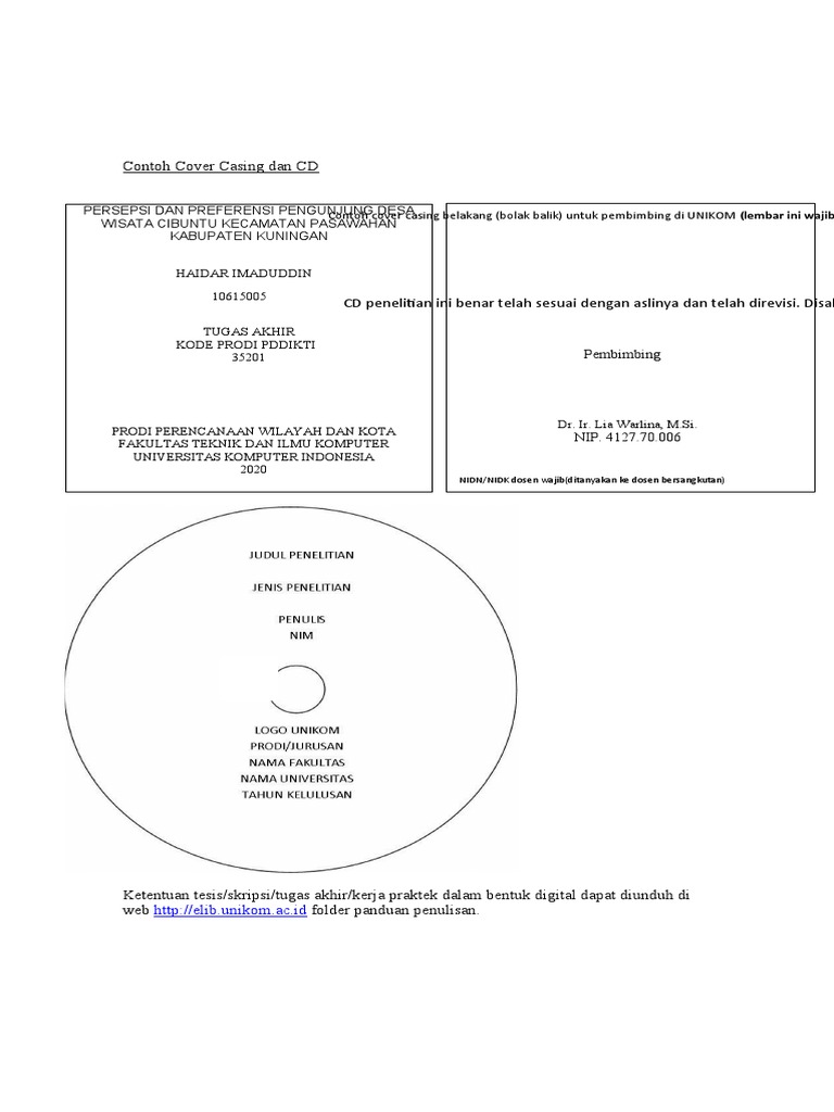 Contoh Cover CD Skripsi Unikom | PDF | Seni | Teknologi & Rekayasa