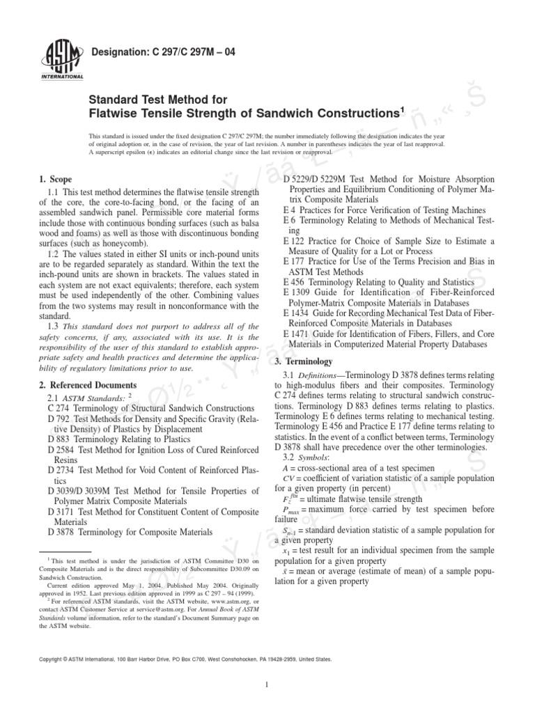 Astm C 297 | PDF | Composite Material | Ultimate Tensile Strength