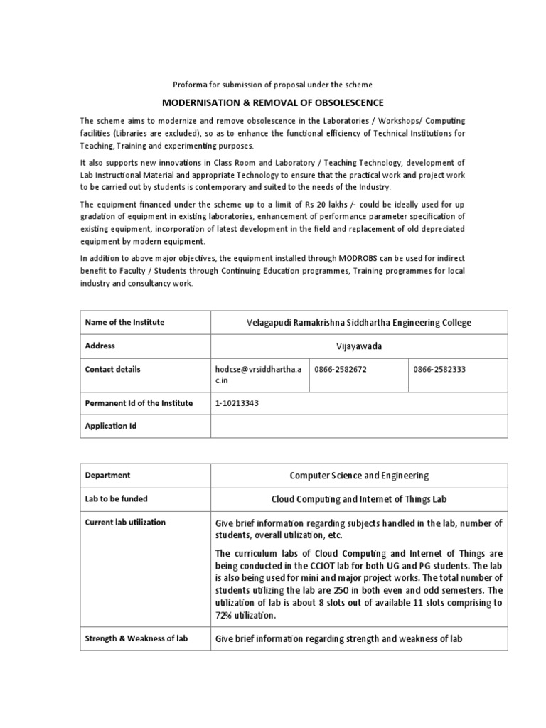 AICTE MODROBS Application Format | PDF