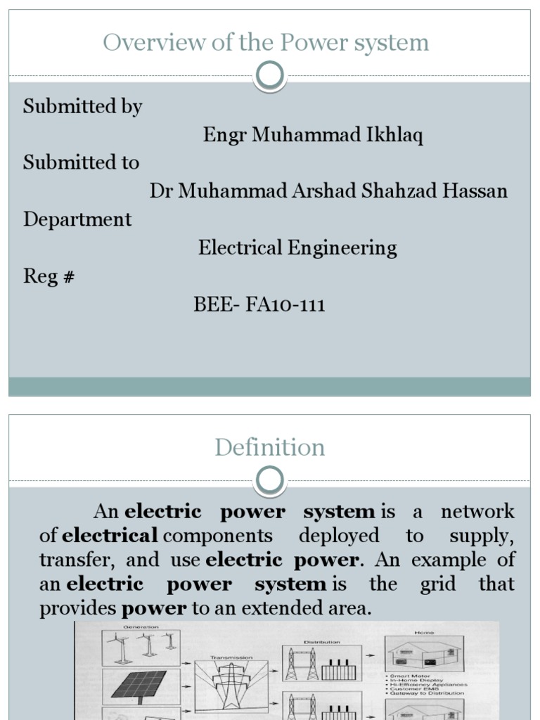 OVERVIEW OF THE POWER SYSTEM Presentation | PDF | Electric Power ...