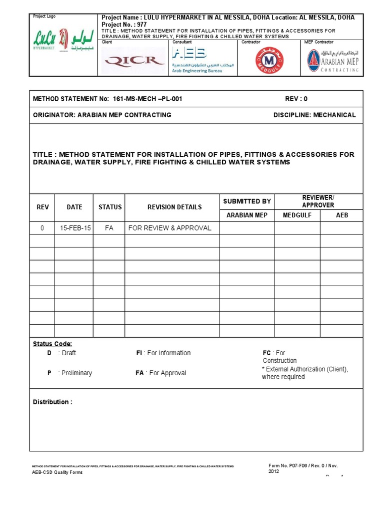 Installation Guide for MEP Systems | PDF | Pipe (Fluid Conveyance ...