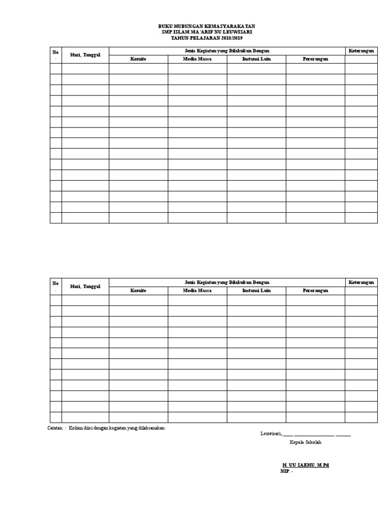Buku Humas SMP Islam Ma'arif NU | PDF