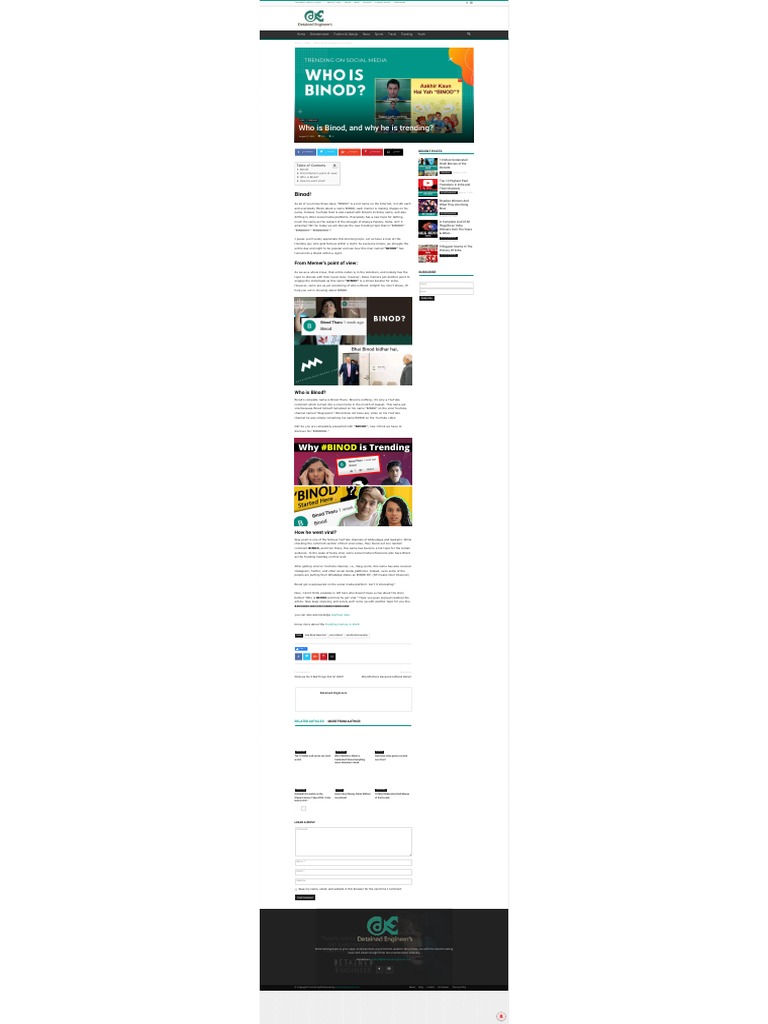 Do You Know Why Binod Is Trending | PDF | Viral Video | Social Media