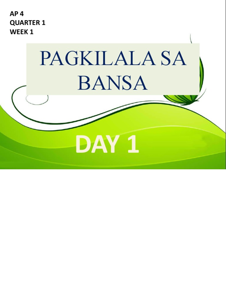 Pagkilala Sa Bansa: AP4 Quarter 1 Week 1 | PDF