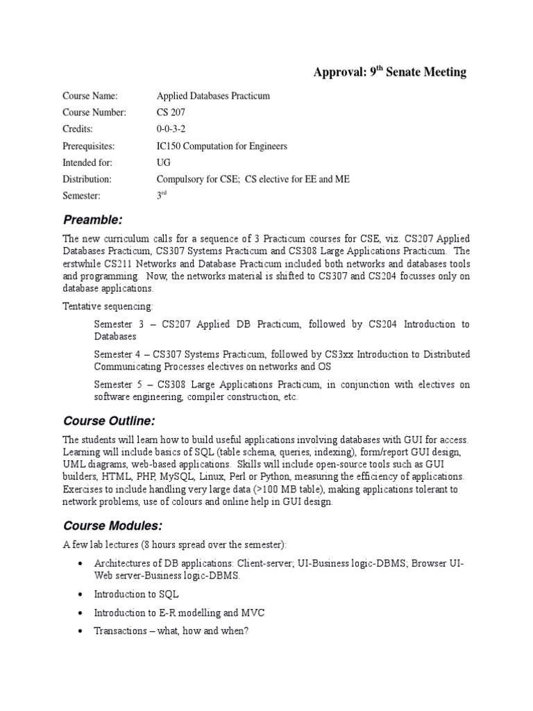 Preamble:: Approval: 9 Senate Meeting | PDF | Web Application | Databases