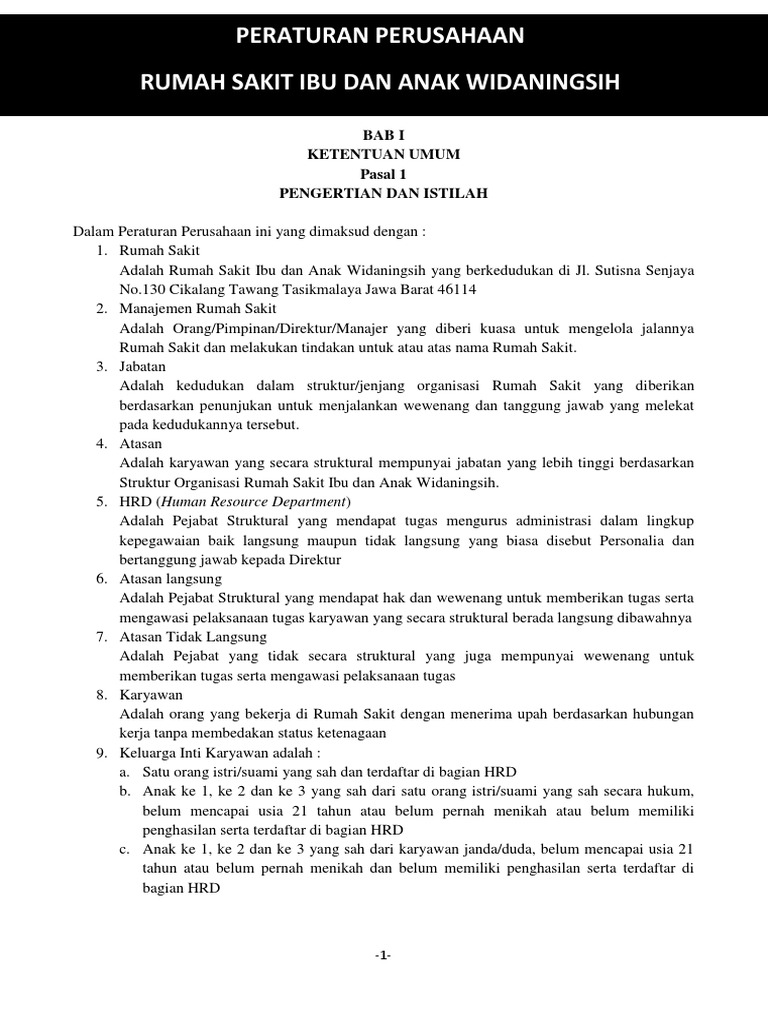 Peraturan Perusahaan | PDF