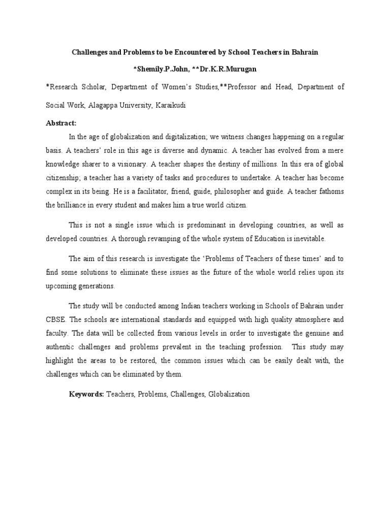 Challenges and Problems To Be Encountere | Download Free PDF | Teachers ...