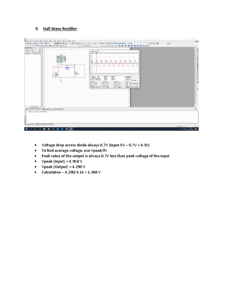 Multisim Results - Assignment | PDF