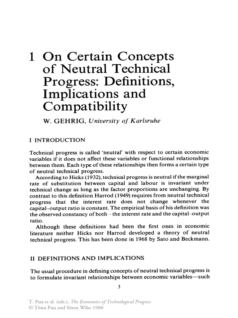 1 On Certain Concepts of Neutral Technical Progress: Definitions ...