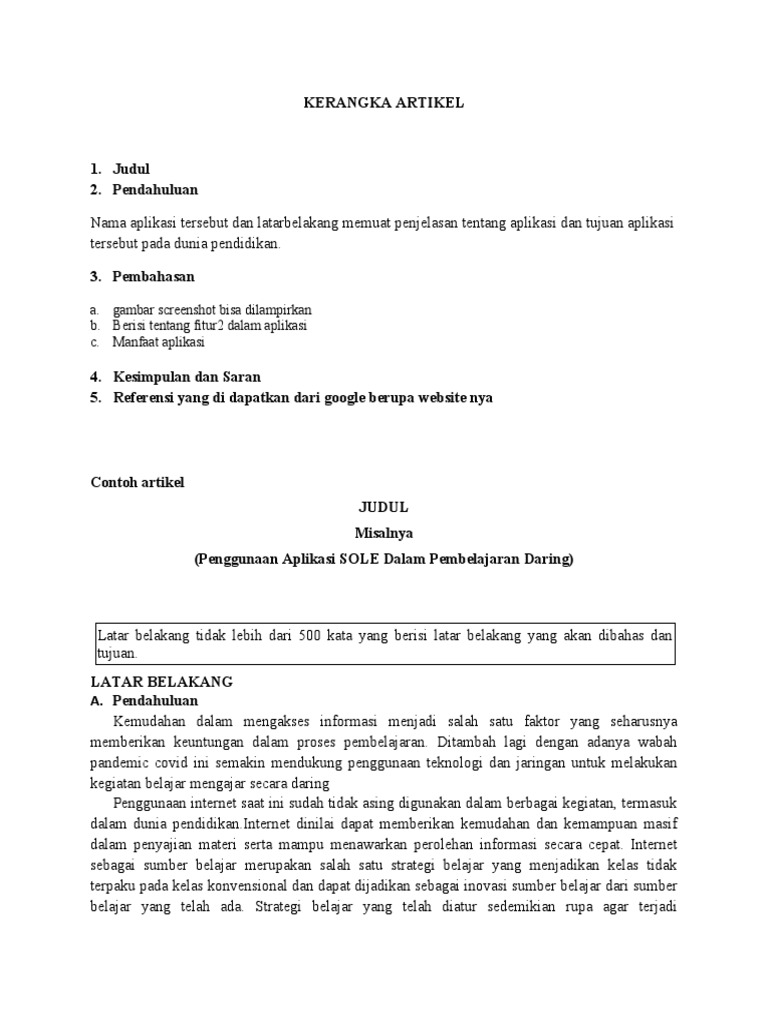 Contoh Artikel TTG Aplikasi Pembelajaran 1 | PDF