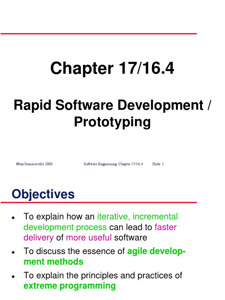 Chapter 17/16.4: Rapid Software Development / Prototyping | PDF ...