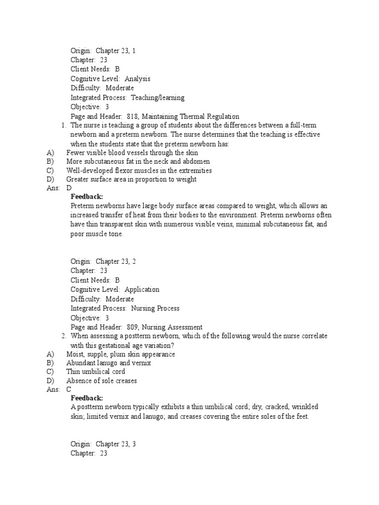 Nursing Study Guide | PDF | Neonatal Intensive Care Unit | Low Birth Weight