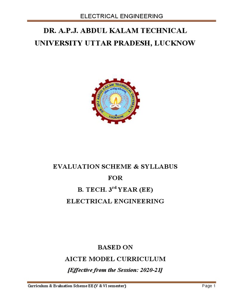 25th August Revised Final B.tech. 3rd Year Electrical Engineering AICTE ...