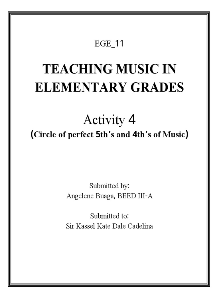 Teaching Music in Elementary Grades: 4 Activity | PDF | Minor Scale ...