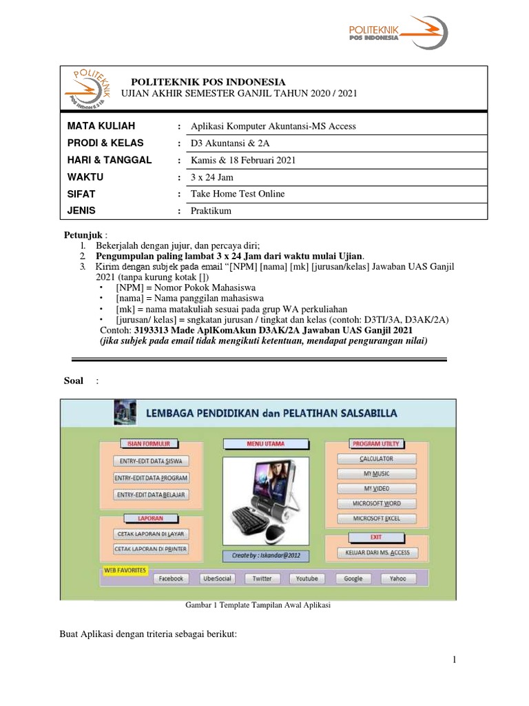 Aplikasi Komputer Ms Access - D3 Ak - 2A | PDF