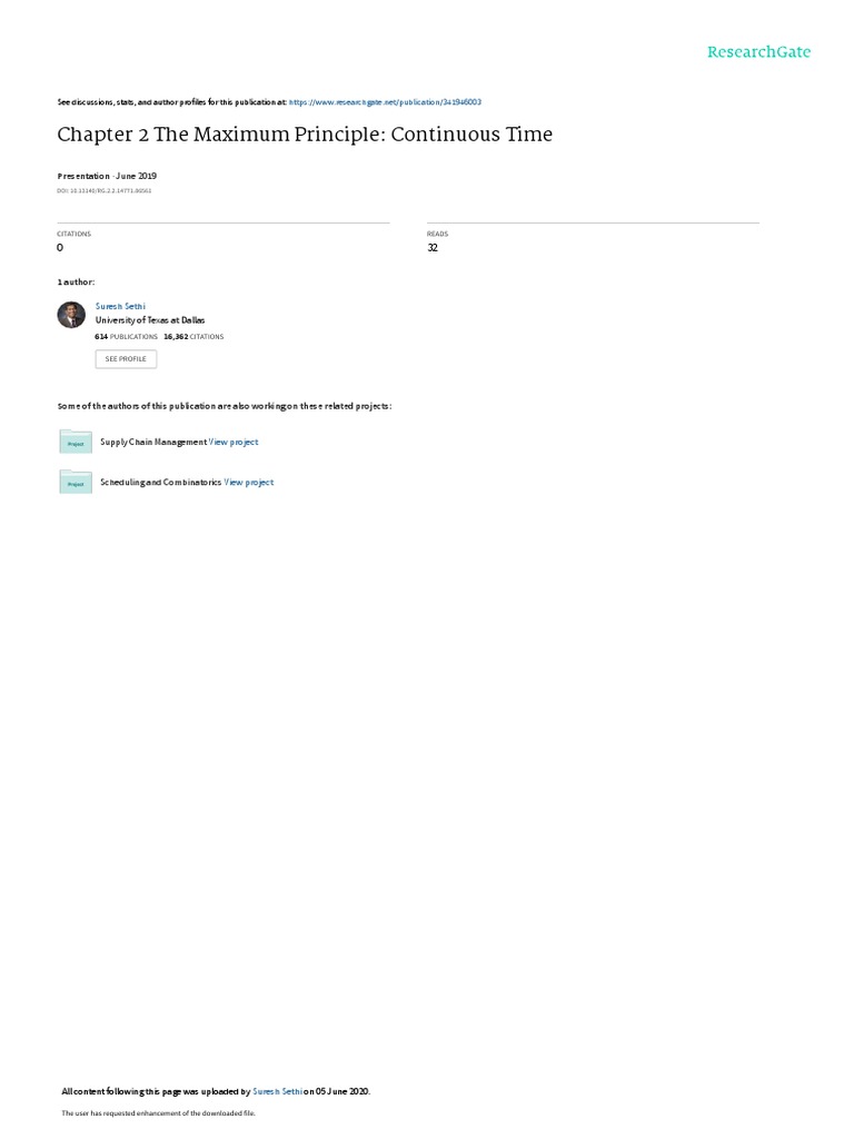 Optimal Control Theory Chapter 2 V6 | PDF | Optimal Control ...