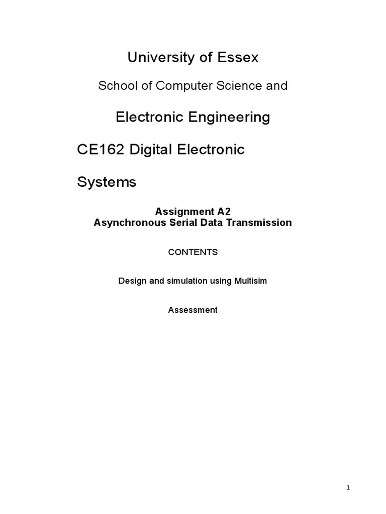 University of Essex: School of Computer Science and | PDF | Bit ...