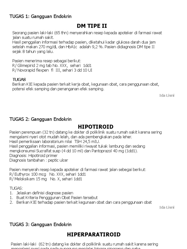 KIE Obat untuk Gangguan Endokrin | PDF | Sains & Matematika
