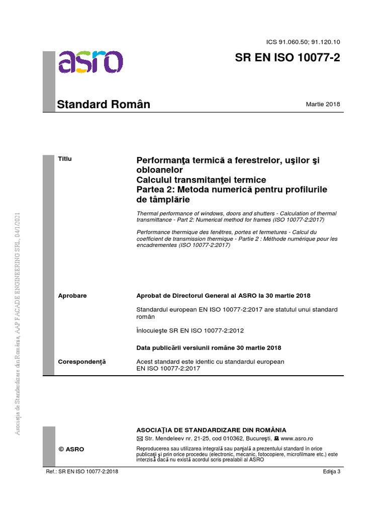 SR en Iso 10077-2 - 2018 | PDF