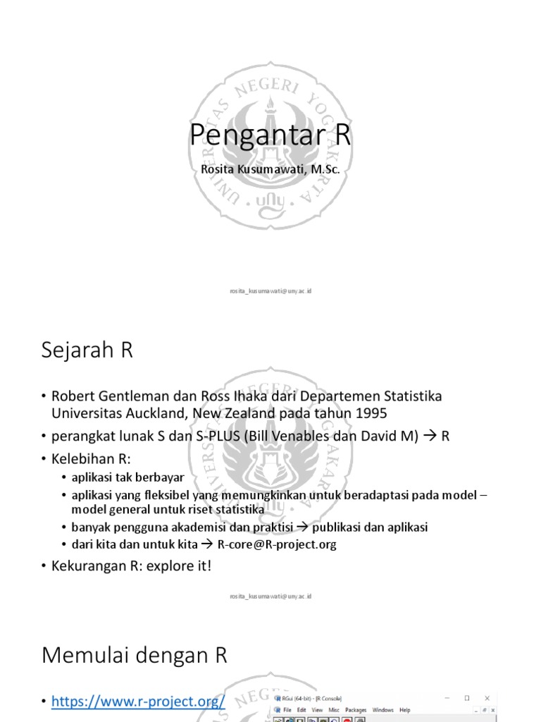 Pengantar R Dan RStudio | PDF
