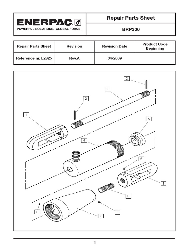 Repair Parts Sheet: Repair Parts Sheet Revision Revision Date Product ...