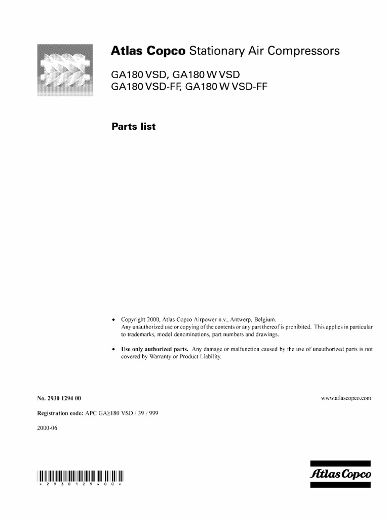 GA 180 VSD Part List | PDF