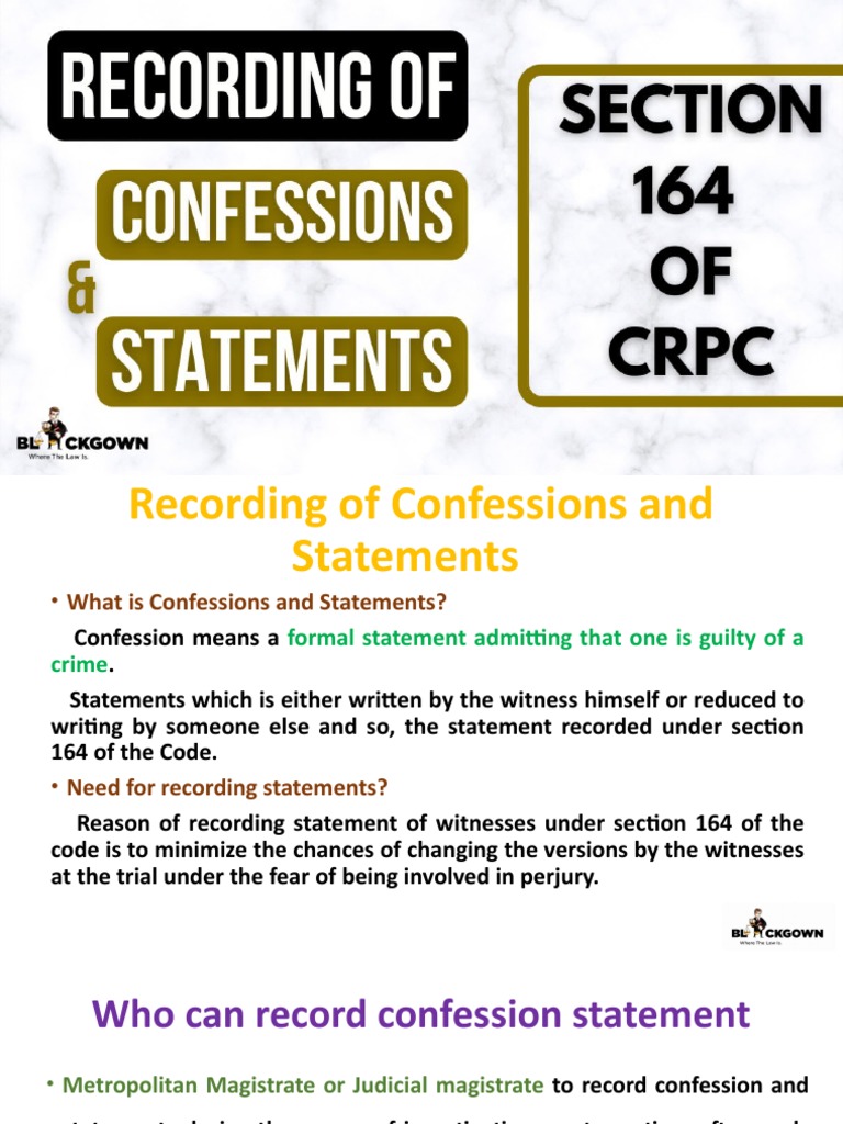 164 CRPC | PDF | Confession (Law) | Public Law