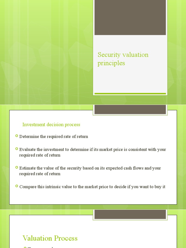 Security Valuation Principles - Ch11 | PDF | Discounted Cash Flow ...