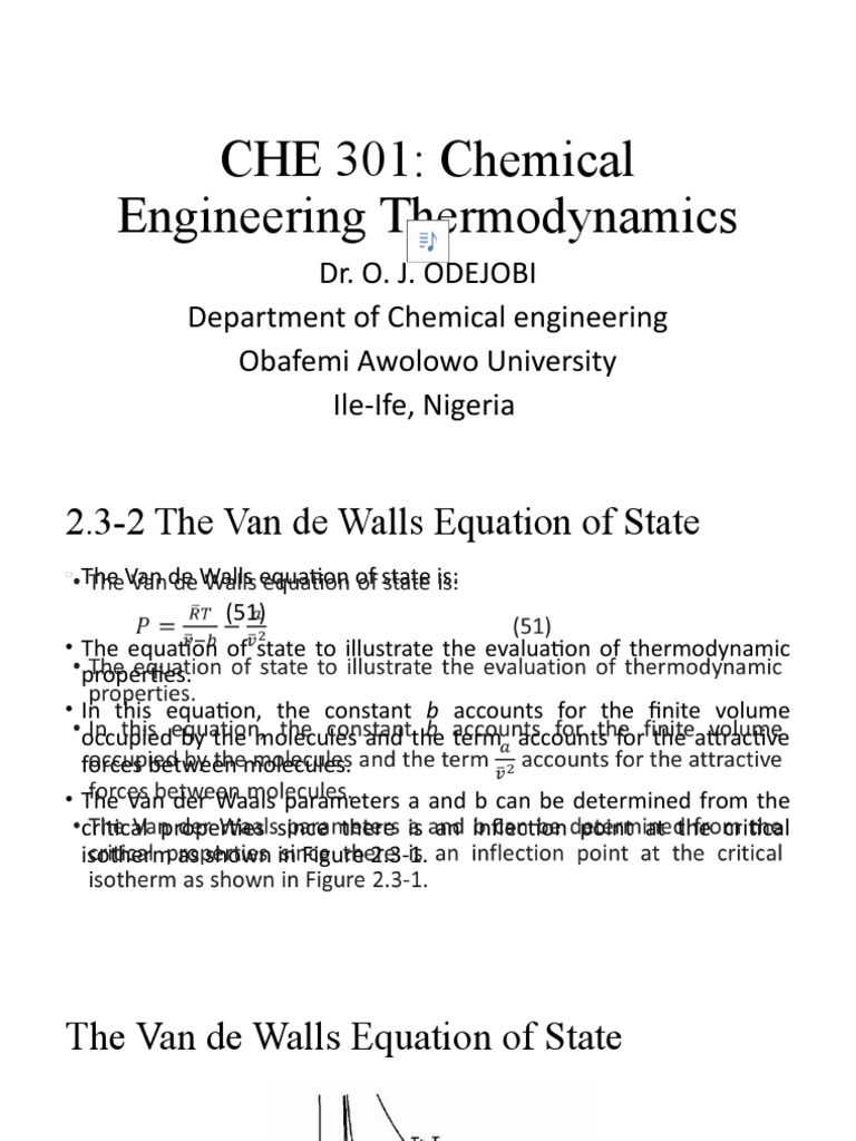 CHE 301 Lecture - Chapter 2b | PDF | Gases | Heat