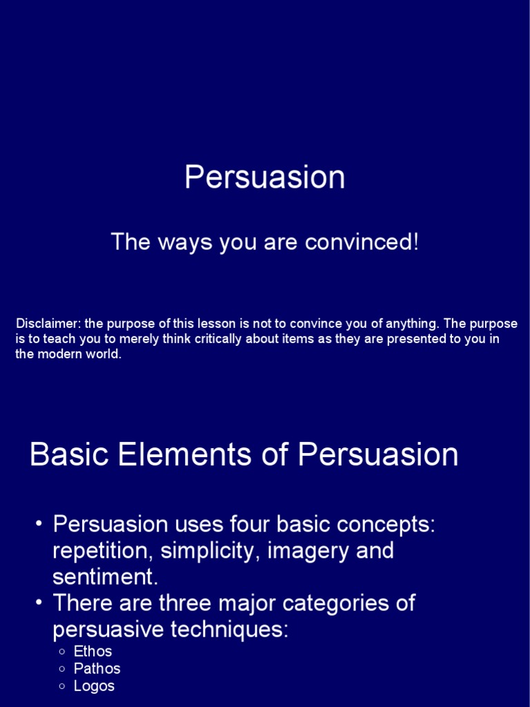 Persuasion Power Point | PDF | Persuasion | Logos