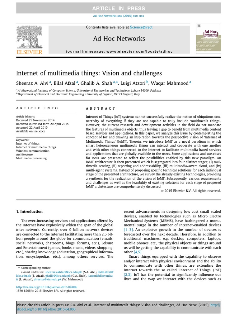 Internet of Multimedia Things: Vision & Challenges | PDF | Internet Of ...