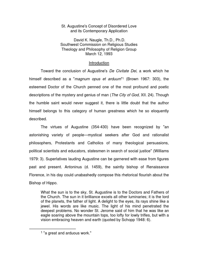 Disordered Love | PDF | Augustine Of Hippo | Confessions (Augustine)