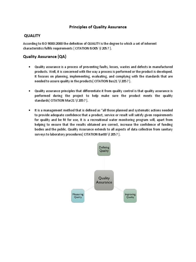 Principles of Quality Assurance Quality | PDF | Quality Assurance | Quality