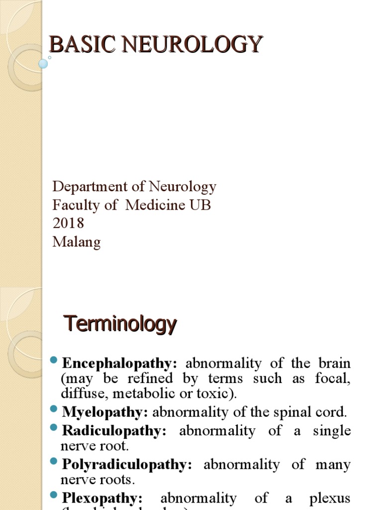 Neurology Terminology and Disorders | PDF | Central Nervous System ...