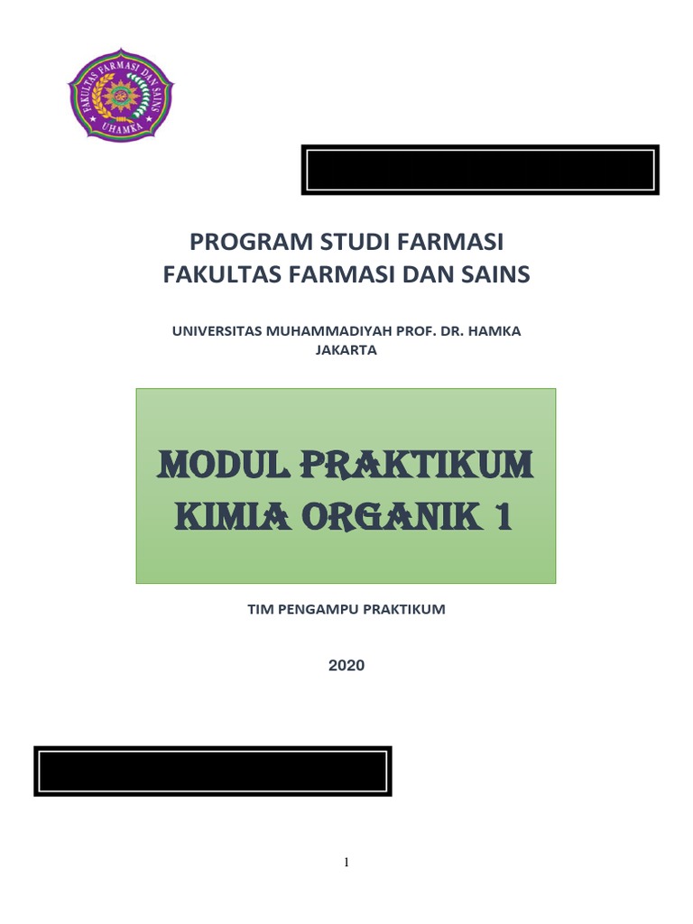 Modul Praktikum Kimia Organik 1 | PDF