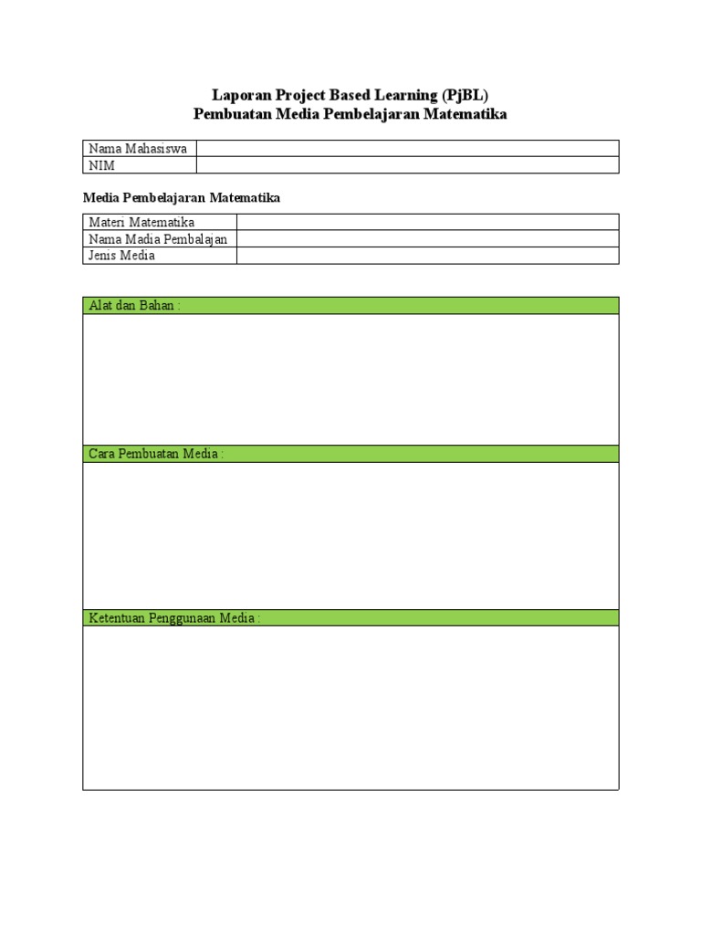 Laporan Project Based Learning - Media Pemnelajaran | PDF