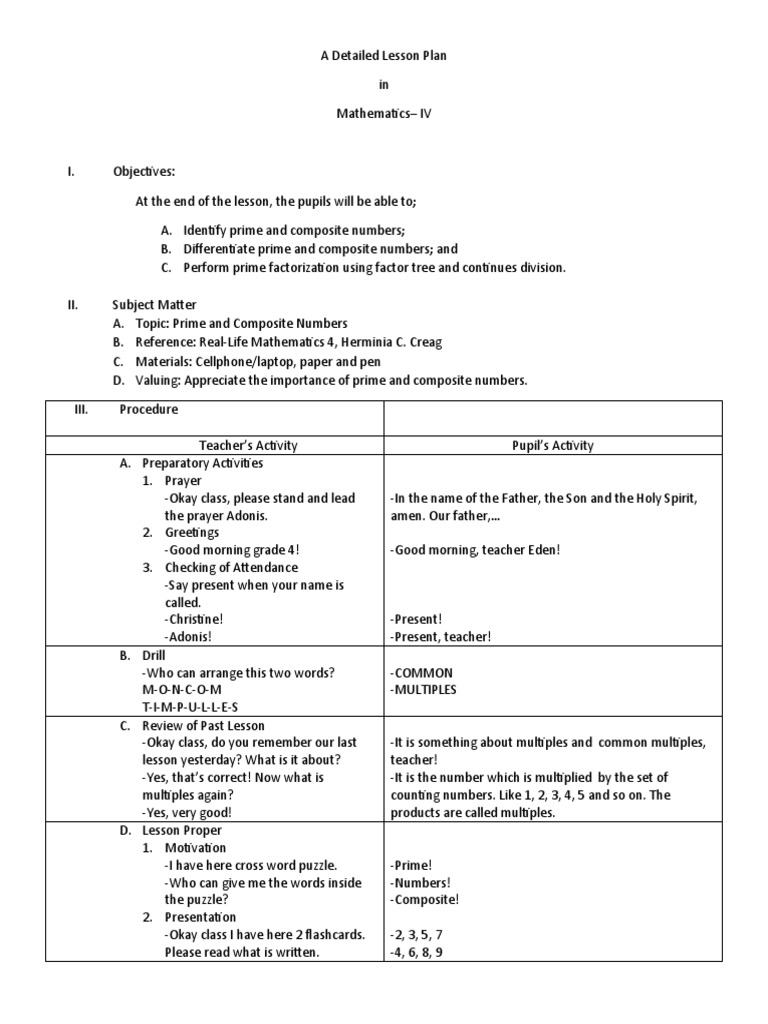 Math 4 LP Format | PDF | Prime Number | Factorization