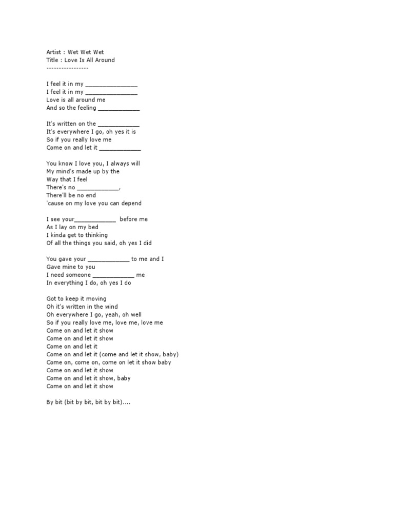 Love Is All Around Lyrics | PDF