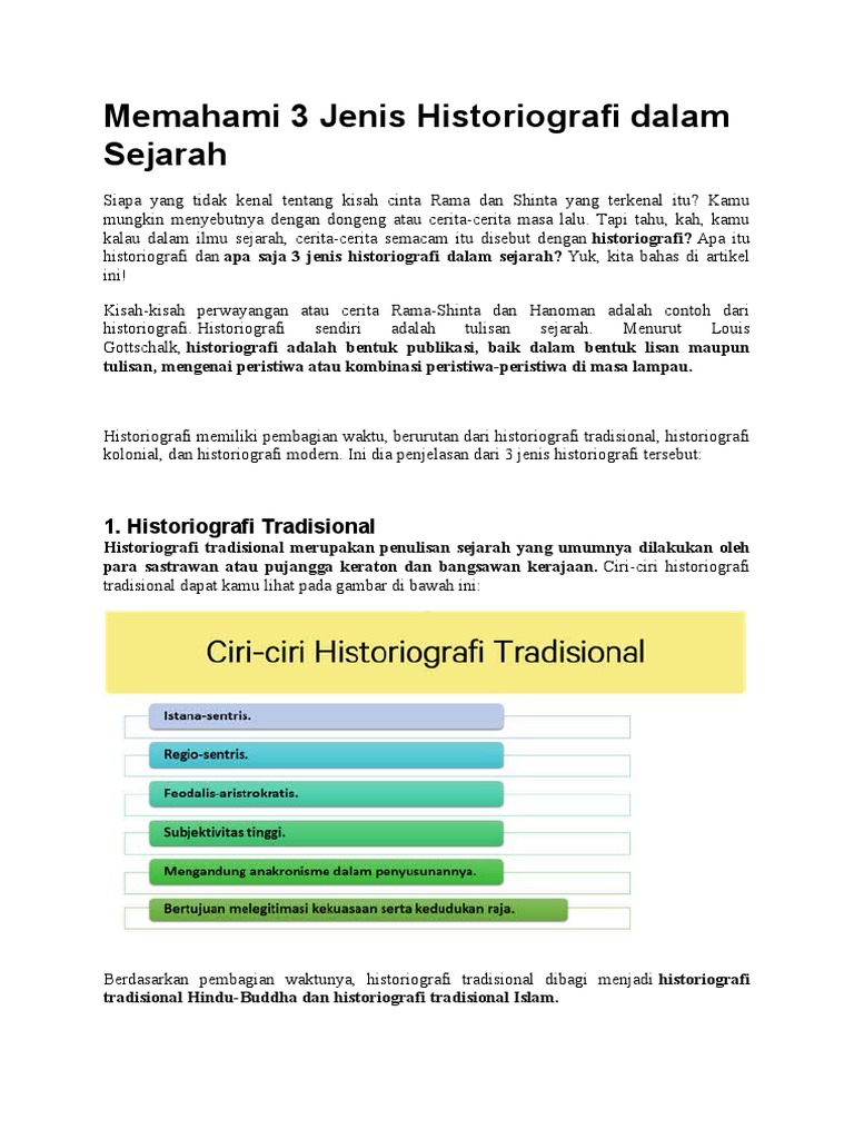 MATERI 2 Memahami 3 Jenis Historiografi Dalam Sejarah | PDF