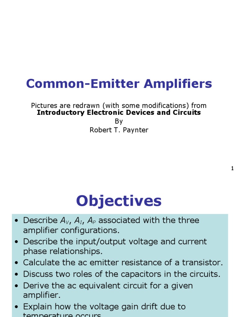 Common-Emitter Amplifiers: Pictures Are Redrawn (With Some ...