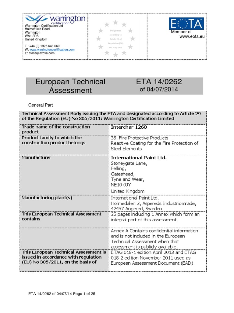 European Technical Assessment ETA | PDF