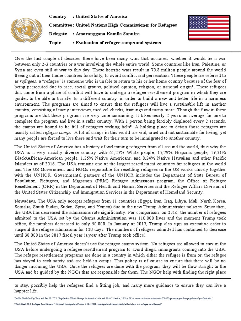 Position Paper - United States of America - Amaranggana Kamila Saputra ...