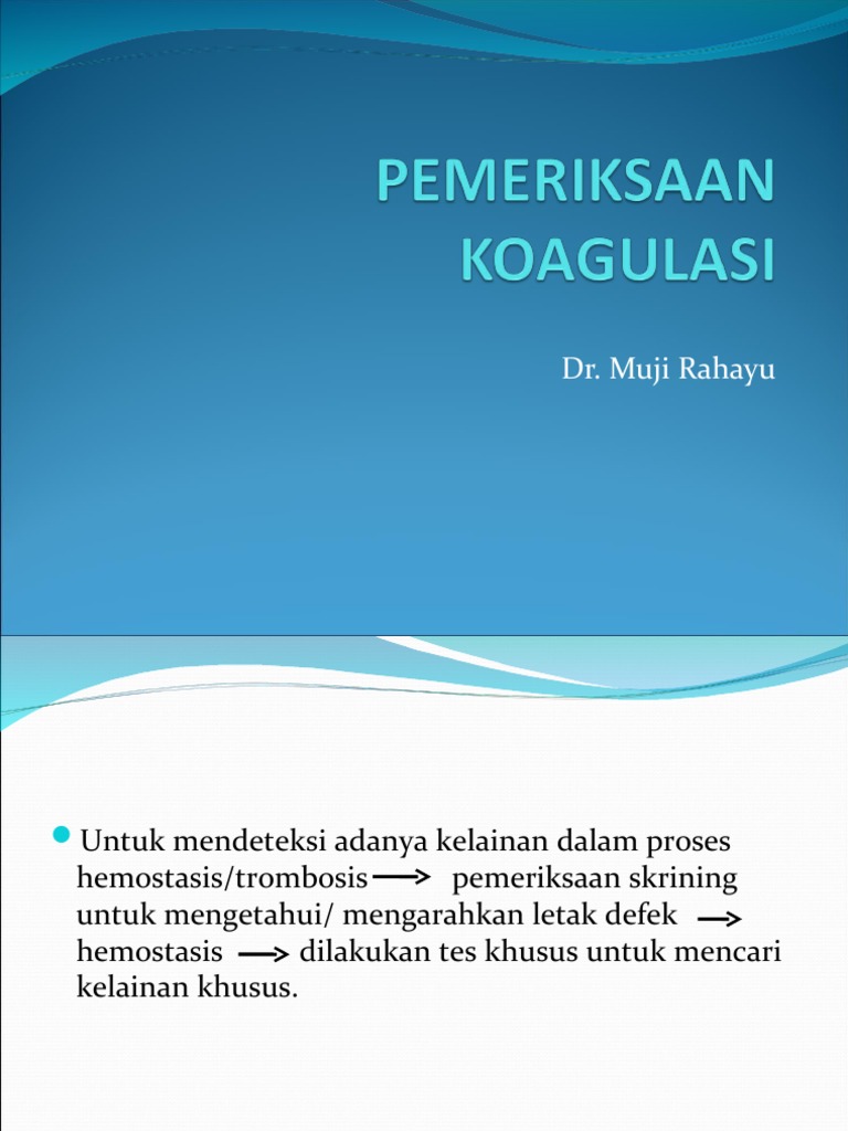 Pemeriksaan Koagulasi | PDF