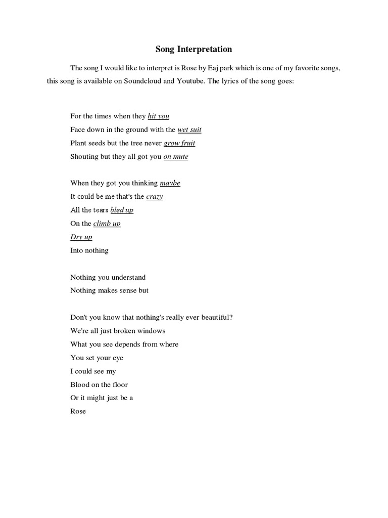 Song Interpretation | PDF | Art
