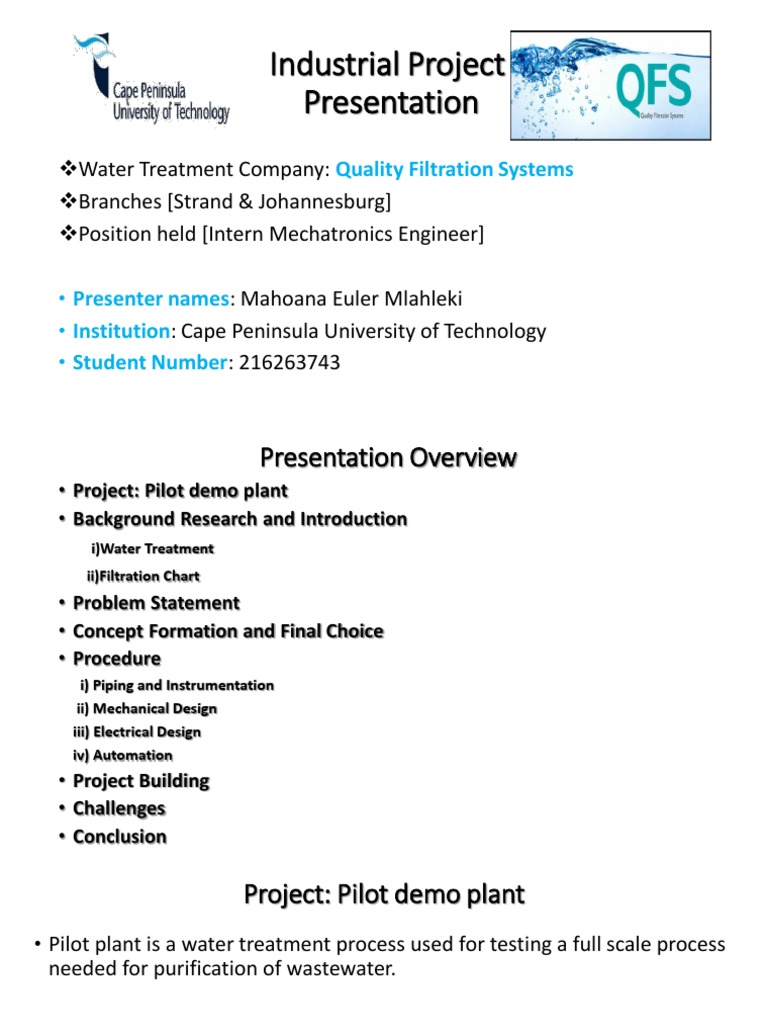 Water Treatment Pilot Plant Project | PDF | Water Treatment | Automation