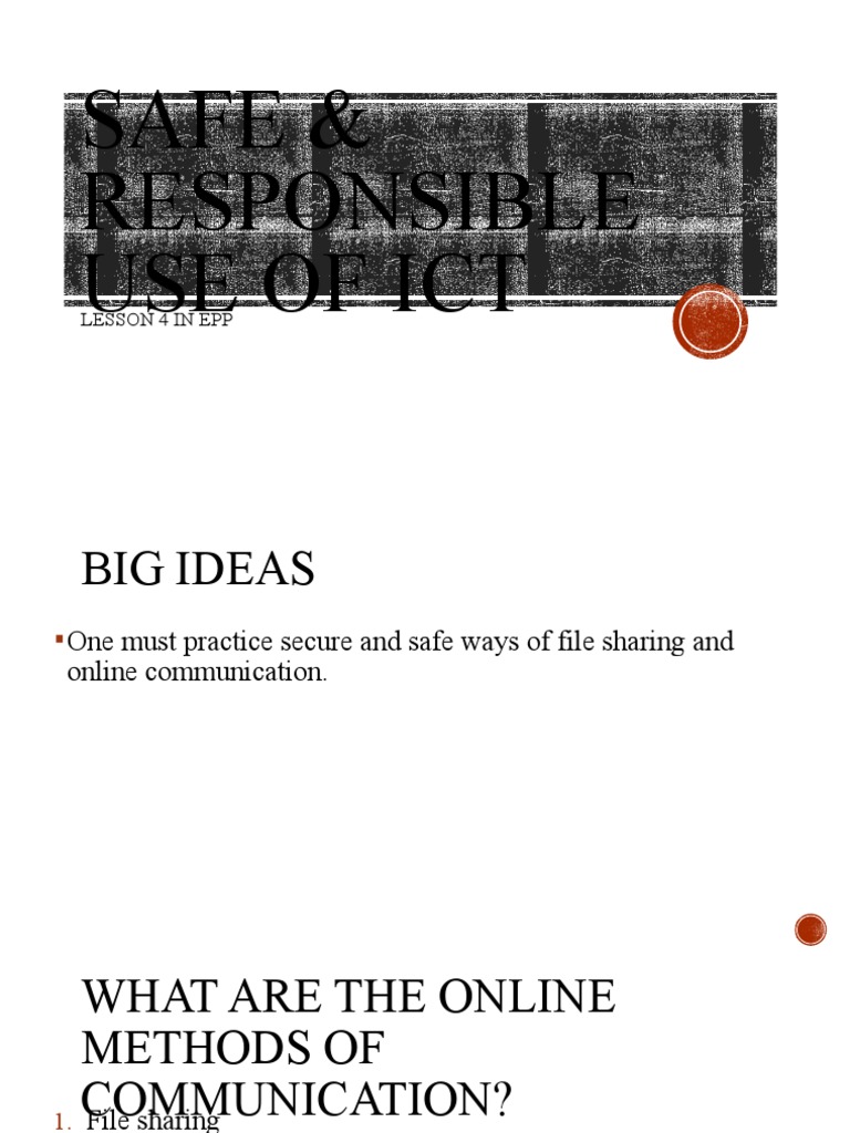 Safe & Responsible Use of Ict | PDF | Peer To Peer | Internet Forum