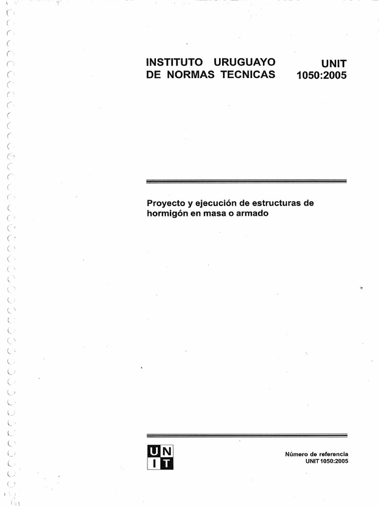 Norma UNIT 1050-05 - Hormigón Armado | PDF
