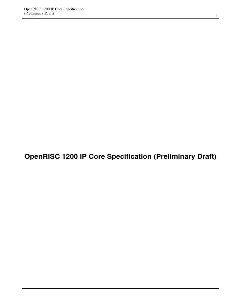 Openrisc 1200 Ip Core Specification (Preliminary Draft) | PDF | Cpu Cache | Cache (Computing)