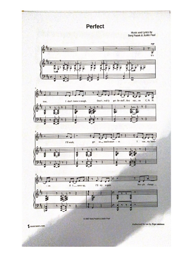 Perfect - Edges The Musical | PDF