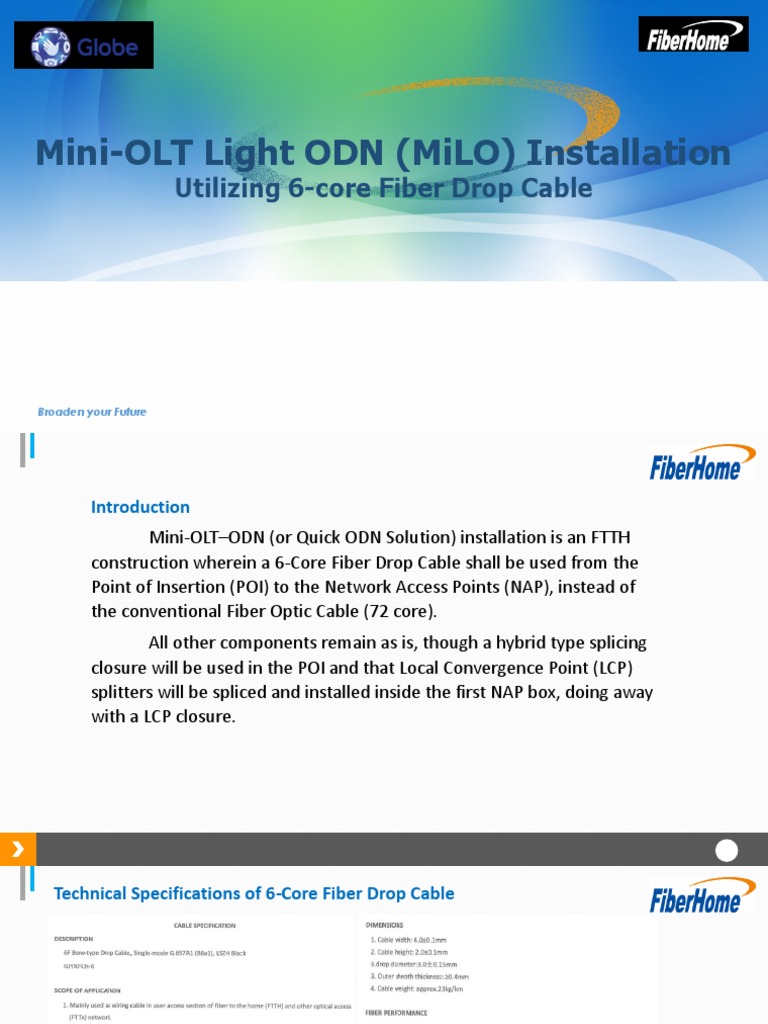 Mini-OLT Installation Guide for Fiber Drop | PDF